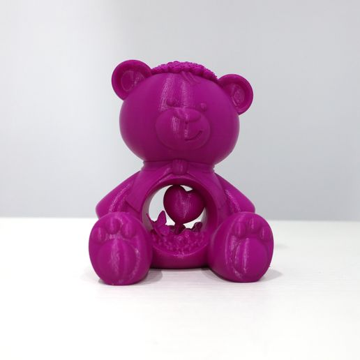 3D printable Valentine´s Teddy Bear Ornament printed in place without ...