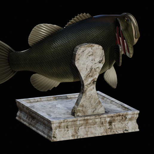 🐠 fish Largemouth Bass / Micropterus salmoides in motion trophy statue ...