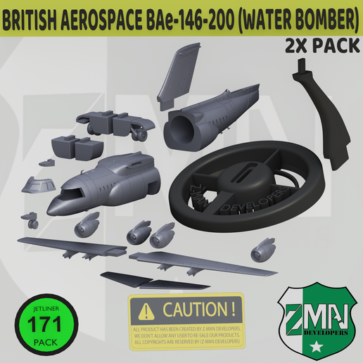 STL file BAe-146-200 (WATER BOMBER) V4 🚰 ・3D print design to download・Cults