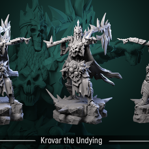 📈 Krovar the Undying 32mm and 75mm pre-supported + dnd 5e stats block ...
