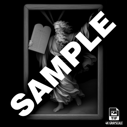 📁 Prophet Moses and the 10 Commandments Relief High Detail 3D Model ...