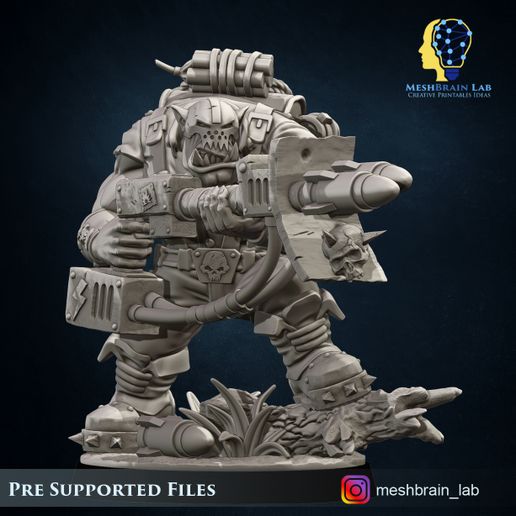 🚀 Ork Kommando with Rocket Launcher・ 3D File for 3D printing・Cults