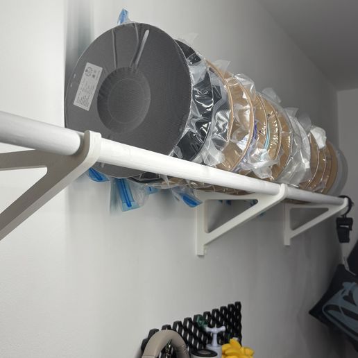 🪢 Wall-Mounted Filament Shelf Bracket – Fits 25mm Rod for Storing ...
