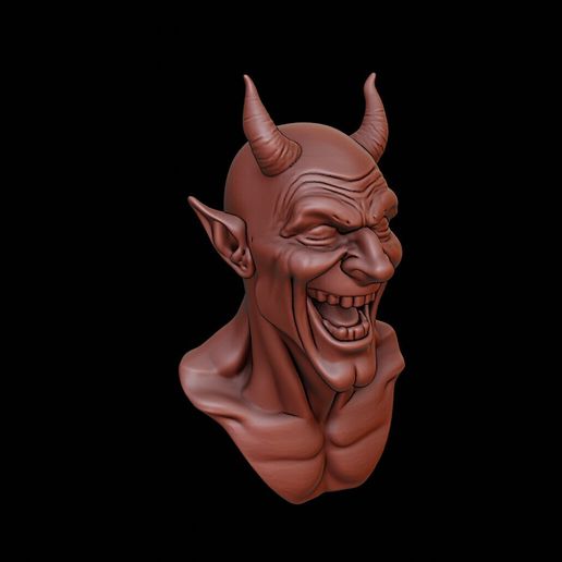 3D file Laughing Devil Beast Bust 🤣 ・3D print model to download・Cults