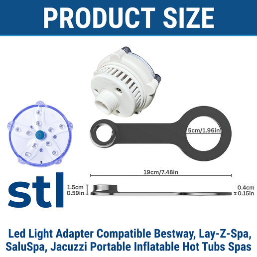 WiseWave™ - STL File - LED Light Adapter Compatible with Jacuzzi ...