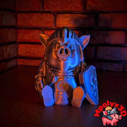 🏦 Piggy Bank – Pig Knight・ 3D File for 3D printing・Cults