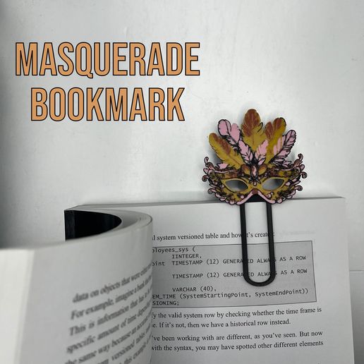 🔖 Masquerade Bookmark・Free STL File for 3D printing・Cults