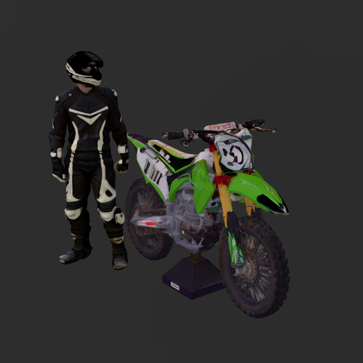 MOTOCROSS + RIDER 3D PRINTABLE MODEL・ STL File for 3D printing・Cults