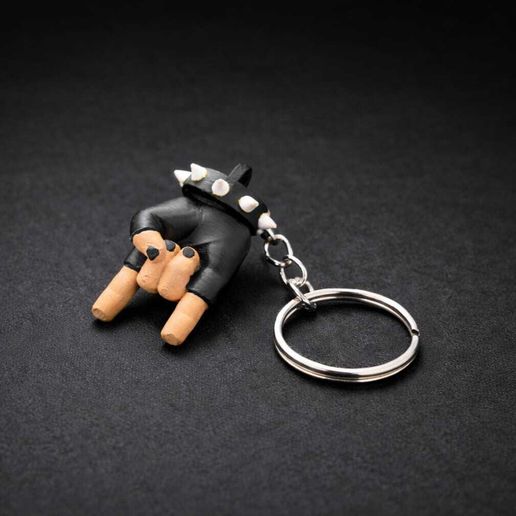 🪨 Rock Hand Keychain - Punk/Metal Style・ 3MF File for 3D printing・Cults