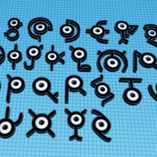 🎲 Unown complete alphabet・Free STL File for 3D printing・Cults