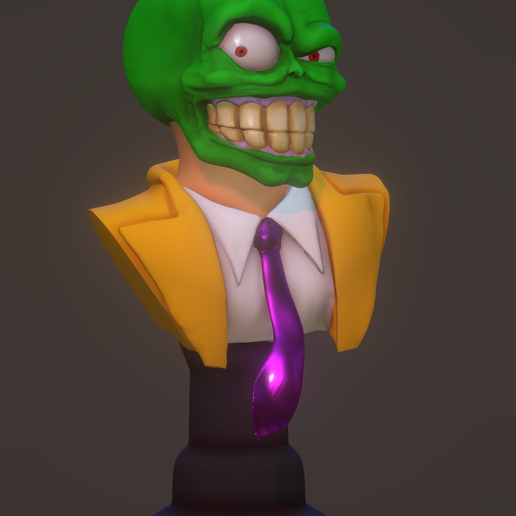 👤 The Mask Fanart Bust・Free STL File for ・Cults