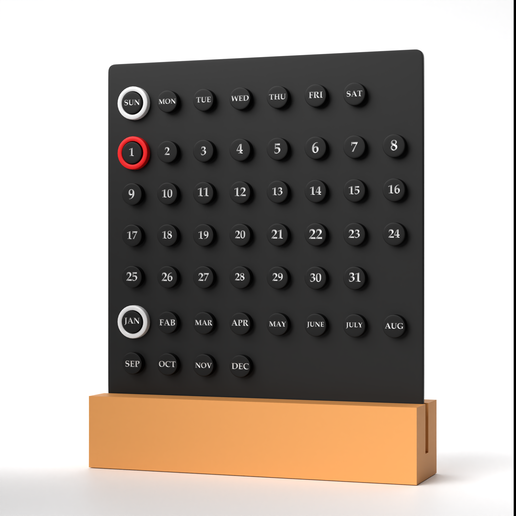 📅 Desktop Calendar – 3D Print・ STL File for 3D printing・Cults
