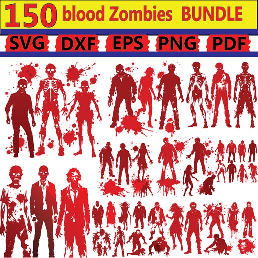 🩸 150 blood zombie House bundles svg, dxf, eps, png, pdf, file・ 3D File ...