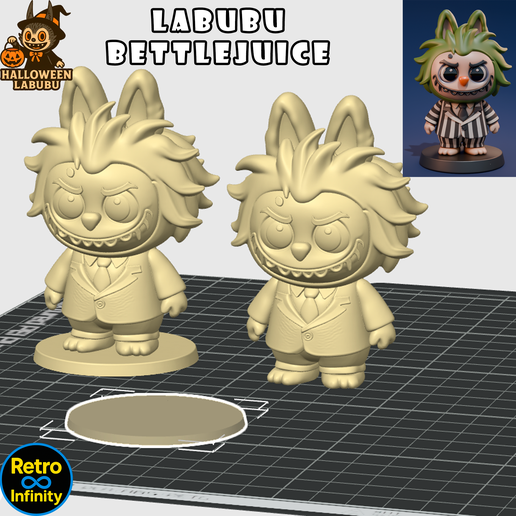 🎃 Labubu Beetlejuice / Labubu Bitelchus - Halloween 3D figure Retro ...