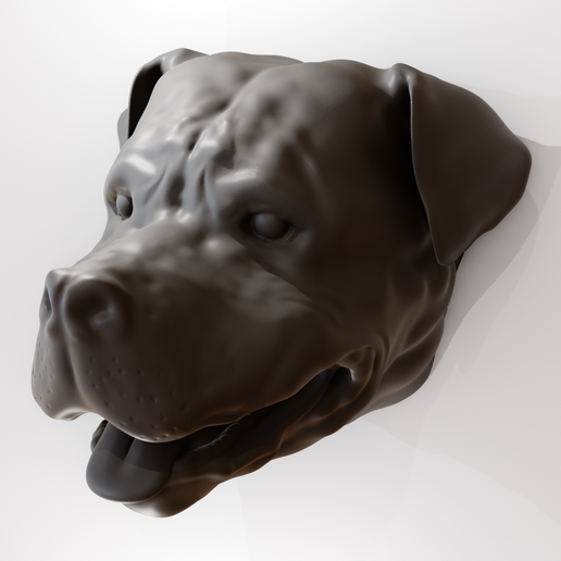 STL file rottweiler head wall mount mouth open stl 👄 ・3D printing ...