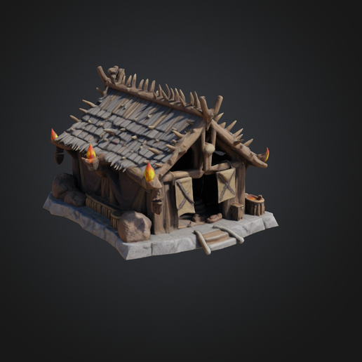 🆓 FREE orc tribal war hut game rpg・Free STL File for 3D printing・Cults