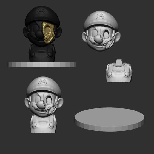 👤 Bust Mario Skull・Free STL File for 3D printing・Cults