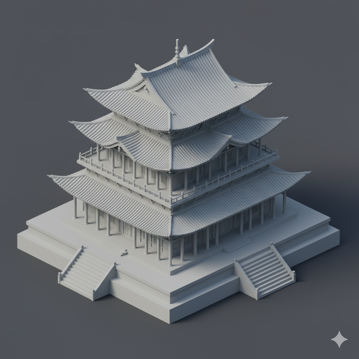 🕍 Ancient Asian Pagoda – Multi-Tier Temple 3D Model・ STL File for 3D ...