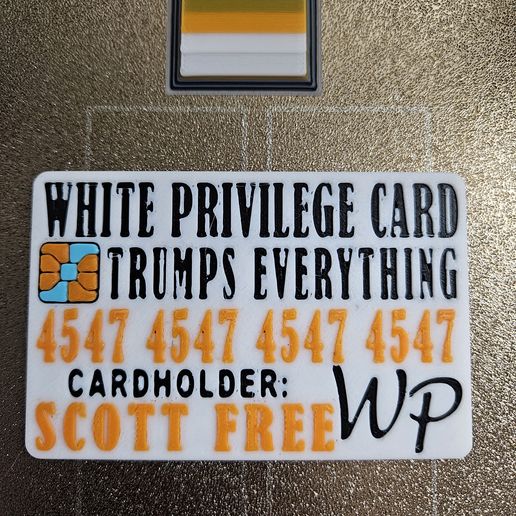 🃏 White Privilege Card Trumps Everything V2 8x Cards・Free STL File for ...