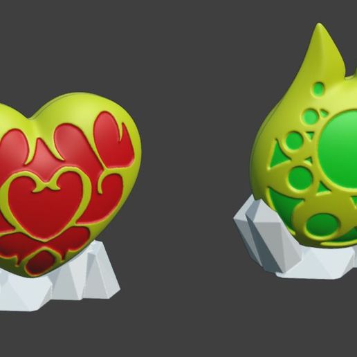 3D file The legend of zelda heart and stamina containers 💜 ・3D printer ...