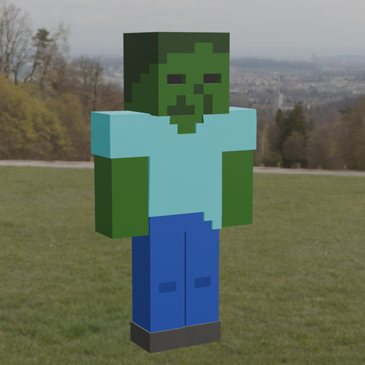 🧟 Minecraft Zombie・ STL File for 3D printing・Cults
