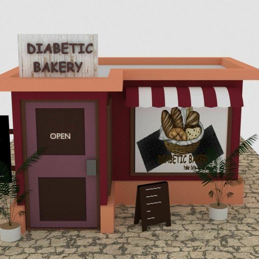 3D file Bakery building with roof 🥖 ・3D printable model to download・Cults