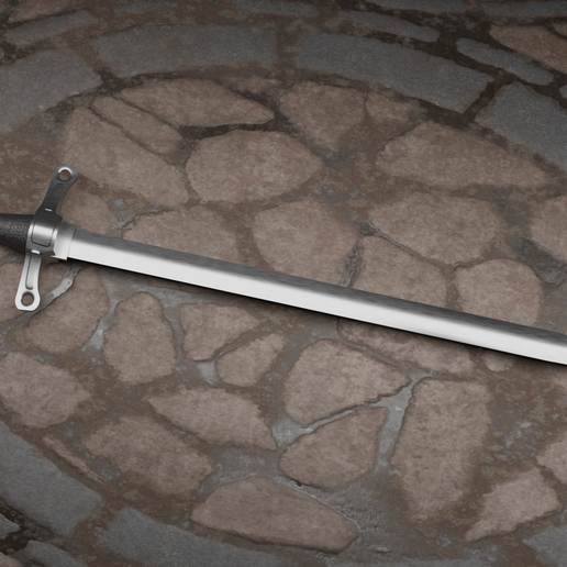 💂 Virelock – 1150 mm Fantasy Longsword STL with Ornate Guard & Pierced ...
