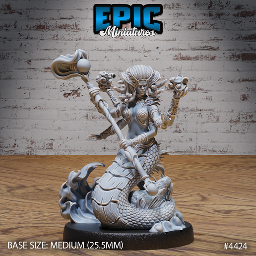 👸 Naga Queen Set ‧ DnD Miniature ‧ Tabletop Miniatures ‧ Gaming Monster ...