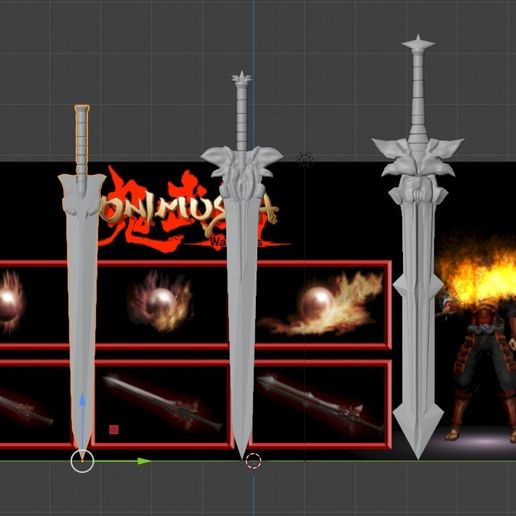 🔥 Onimusha Fire swords All Levels・Free STL File for 3D printing・Cults