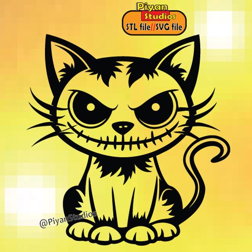 STL file horror cat SpookyDecor, svg, stl 🐱 (SVG)・Design to download ...