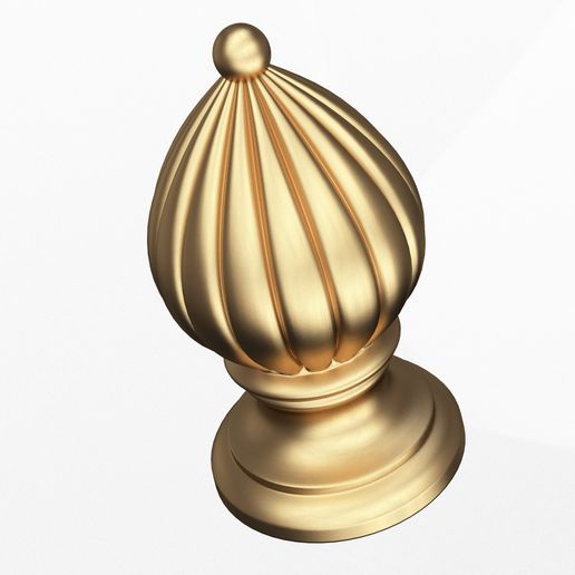🪵 Carved Finial Knob 03・ 3D File for 3D printing and CNC machining ...