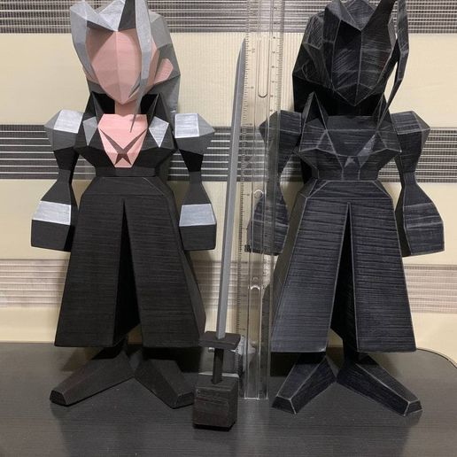 3D printer Giant Sephiroth Polygon Action Figure PS1 Graphics! • made ...