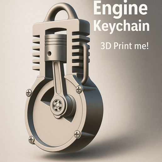🗝️ Mini Piston Engine Keychain・ STL File for 3D printing・Cults