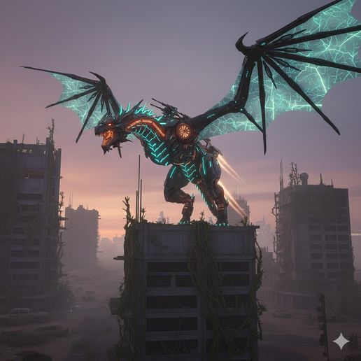 🐉 Cyber Dragon・ STL File for 3D printing and Papercraft & Origami・Cults