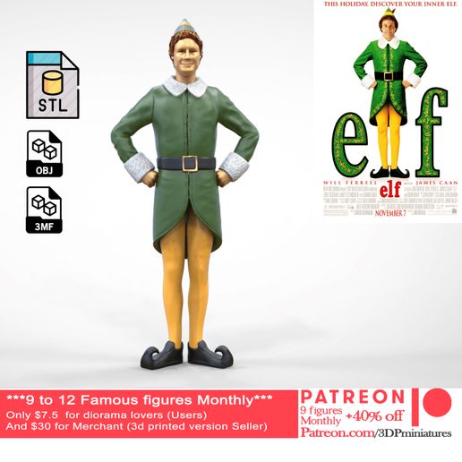 arquivo STL N2 William en la película ELF 🧝 (OBJ e 3MF)・design para ...