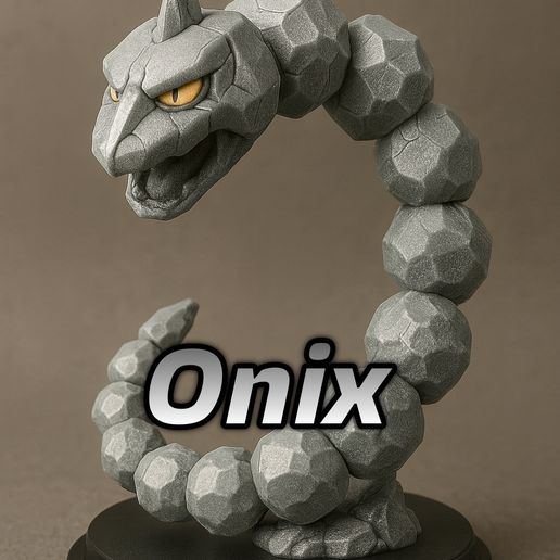 🐉 Onix Pokemon・Free STL File for 3D printing・Cults