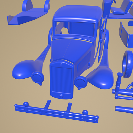 🚗 Lancia Augusta 1933 printable car in separate parts・ STL File for ・Cults