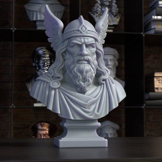 👤 Odin Bust Sculpture 3D Printable STL File・ 3D File for 3D printing・Cults