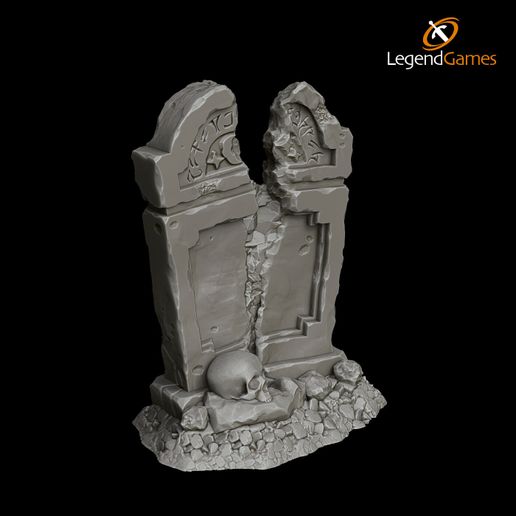 🪦 Tombstone Broken Gravestone set - LegendGames・ STL File for 3D ...