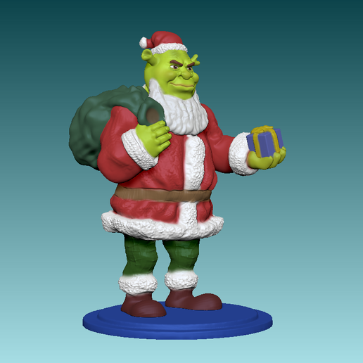 STL file shrek as santa claus for the christmas from shrek the halls ...