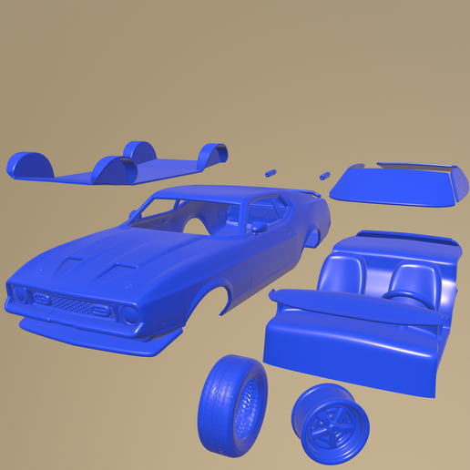 🚙 Ford Mustang Mach 1971 PRINTABLE CAR IN SEPARATE PARTS・ STL File for ...