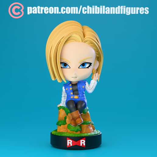 STL file Android 18 Chibi - Dragon Ball Anime 🤖 ・3D printing design to ...