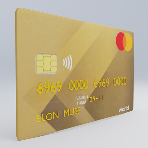 💳 Golden Credit Card・ STL File for 3D printing・Cults