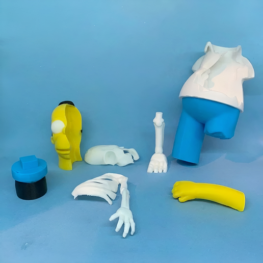 👾 SKELETAL HOMER | AMS / Multipart (3MF) | The Simpsons Fanart・ STL ...