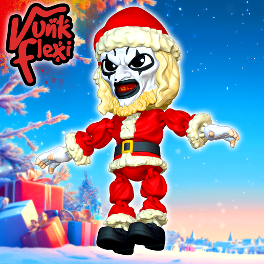 🎅 Terrifier Santa Claus Art the Clown Flexi Print-In-Place + figure ...