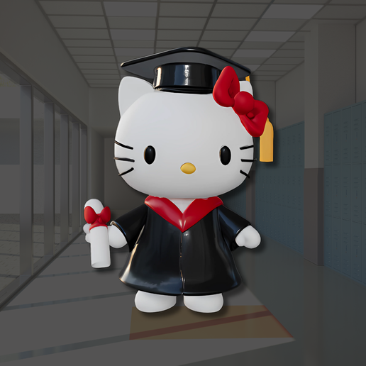 👋 Hello Kitty Graduada – Celebrando un Gran Logro・ STL File for 3D ...