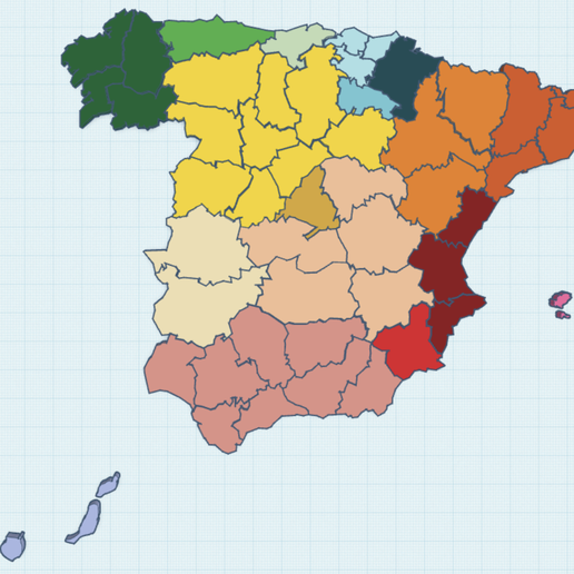 🧩 Puzzle Map Provinces of Spain・Free STL File for 3D printing・Cults