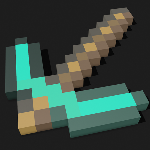 STL file Minecraft Diamond Pickaxe Prop ( 1/1 Scale ) 💎 ・3D printable ...