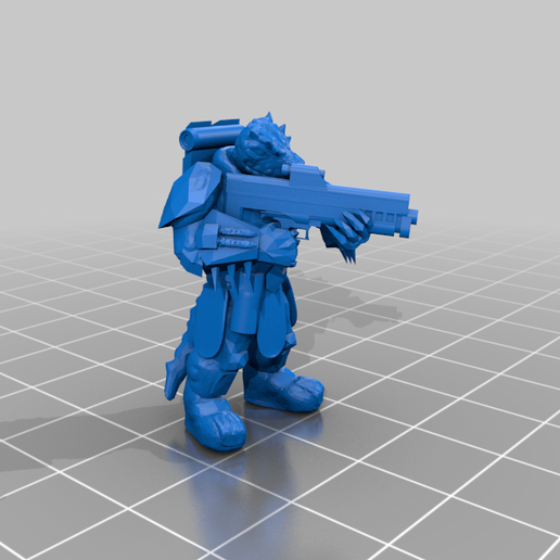 🎨 Armored Vesk with rifle for starfinder・Free 3D File for ・Cults