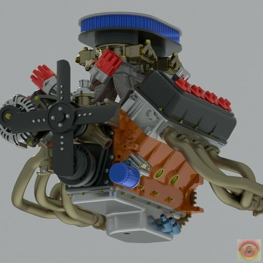 🔌 DODGE HEMI 426 PRO STOCK DUAL PLUG - ENGINE・ STL File for 3D printing ...